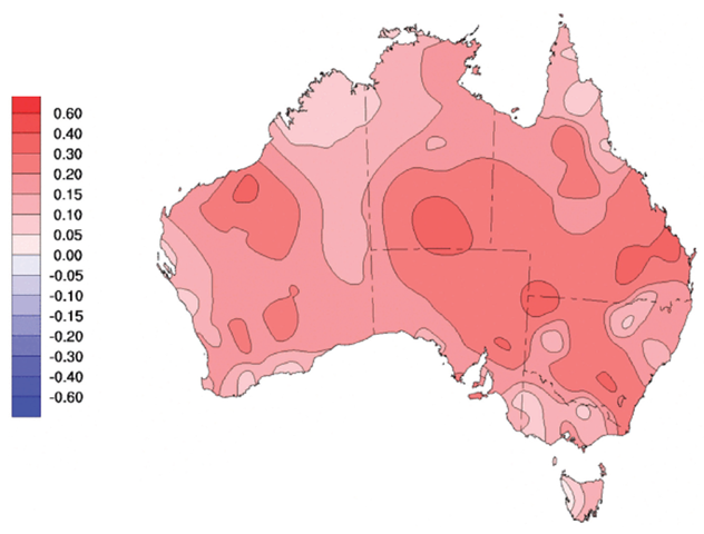 Graph of the Day: Trend in Australia Mean Temperature, 1960-2009 ...